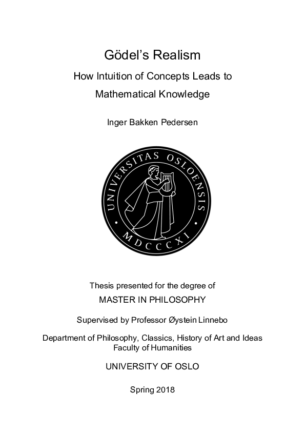 (PDF) Gödel's Realism: How Intuition of Concepts Leads to Mathematical ...