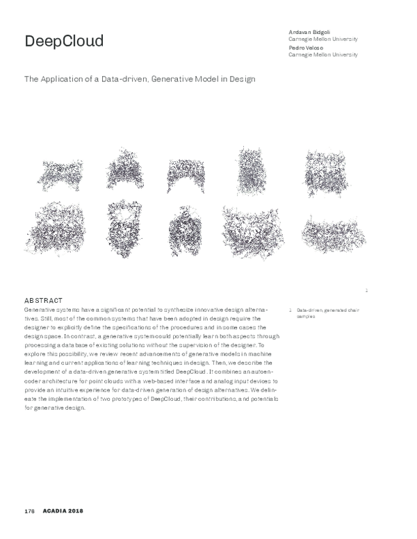(PDF) DeepCloud. The Application of a Data-driven, Generative Model in Design