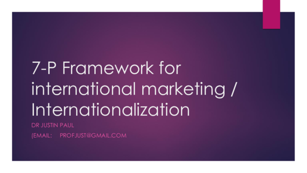 (PPT) 7-P Framework for international marketing