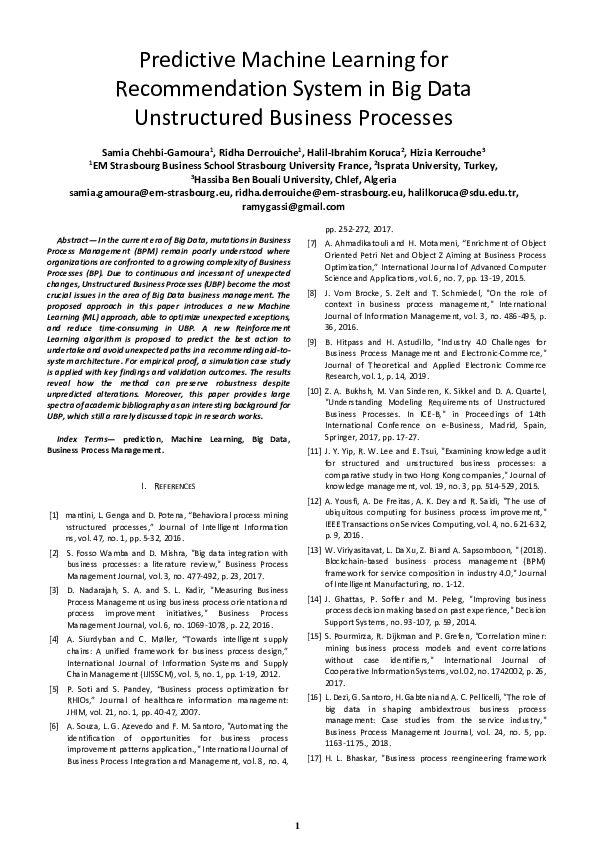 (PDF) Predictive Machine Learning for Recommendation System in Big Data ...