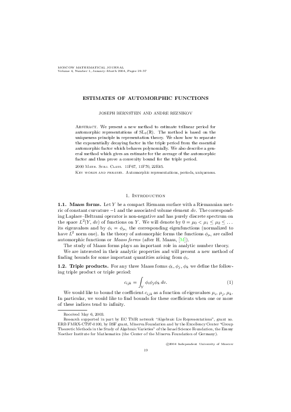 (PDF) Moscow Math Jour