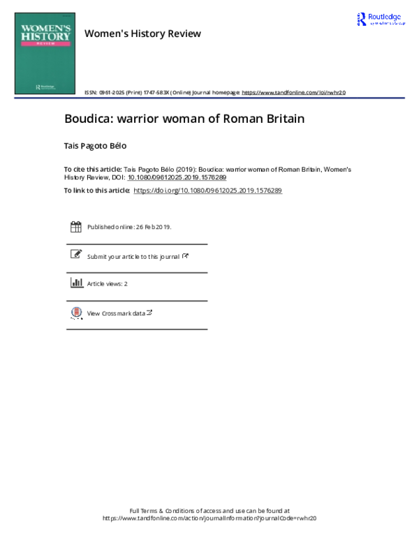 (PDF) Boudica warrior woman of Roman Britain