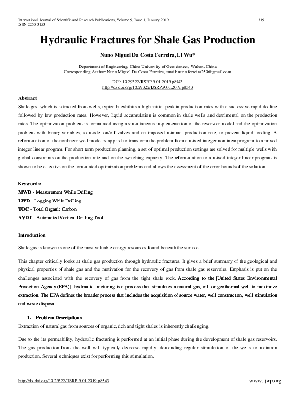 (PDF) HYDRAULIC FRACTURES FOR SHALE GAS PRODUCTION
