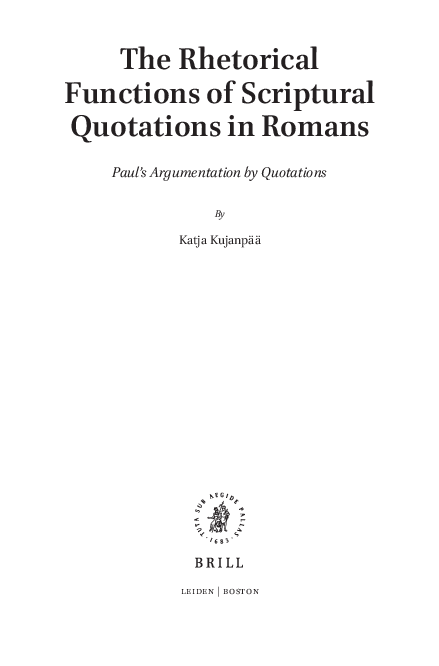 (PDF) Rhetorical Functions of Scriptural Quotations in Romans ToC.pdf