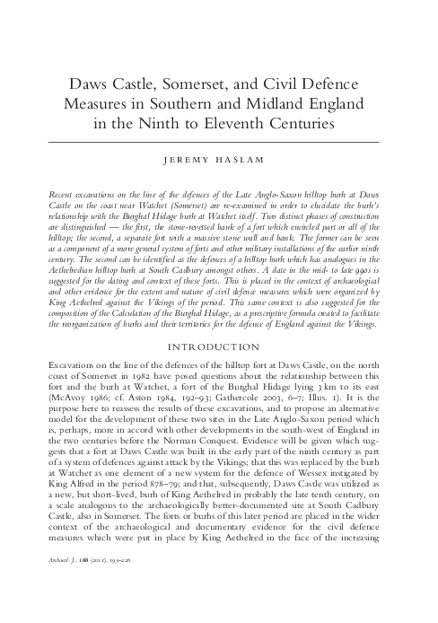 (PDF) ‘Daws Castle, Somerset, and civil defence measures in southern ...