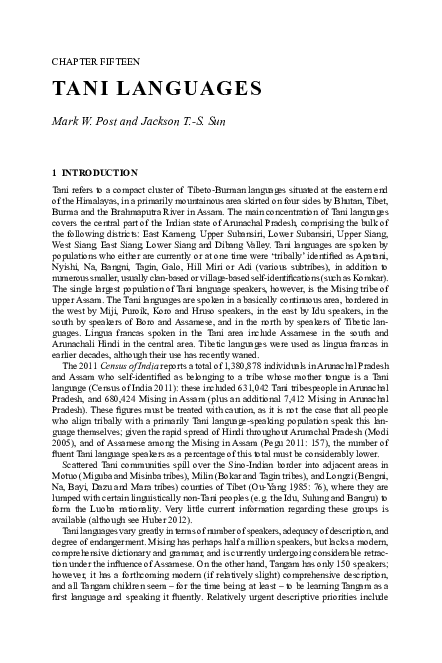 (PDF) Tani languages