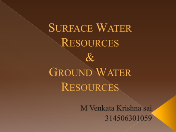 (PPT) surface and ground water resources