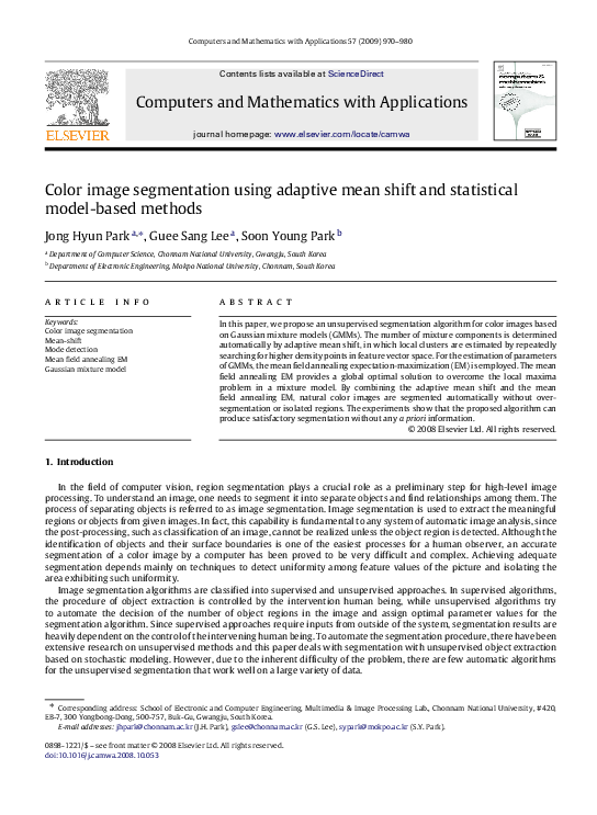 Pdf Color Image Segmentation Using Adaptive Mean Shift And 5677