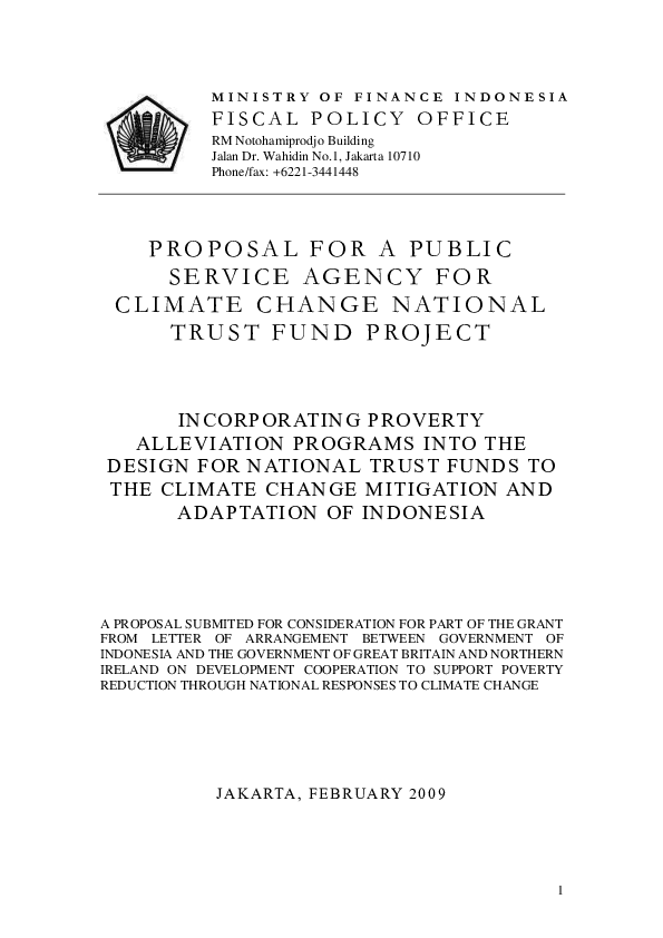 (PDF) A White Paper on the Climate Change Trust Funds Indonesia