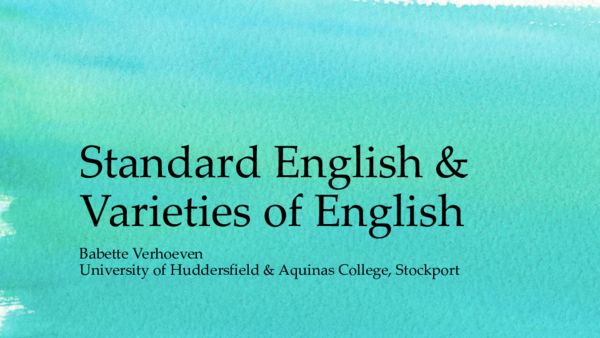 (PPT) Standard English & Varieties of English