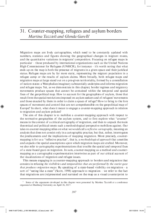 (PDF) Counter-mapping refugees and asylum's borders - Handbook Critical ...