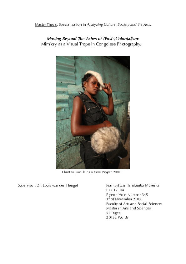 (PDF) Moving Beyond The Ashes of (Post-)Colonialism: Mimicry as a ...