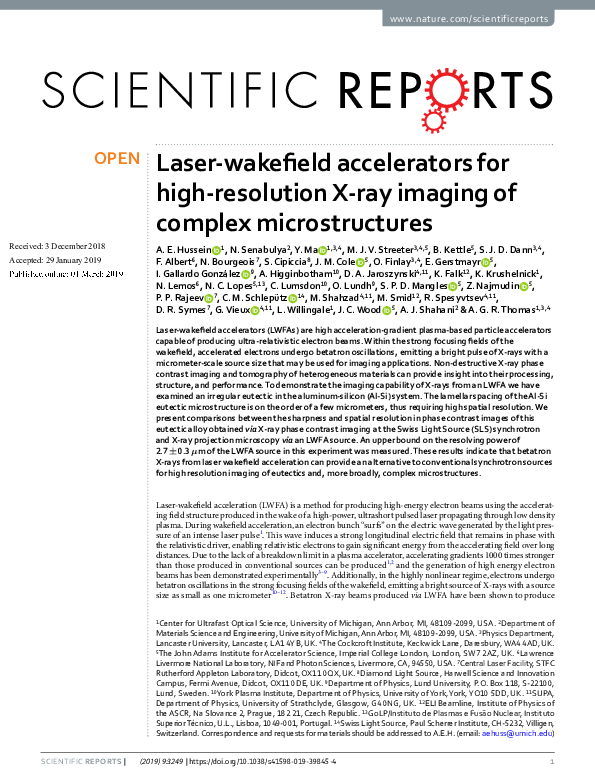 (PDF) Laser-wakefield accelerators for high-resolution X-ray imaging of complex microstructures