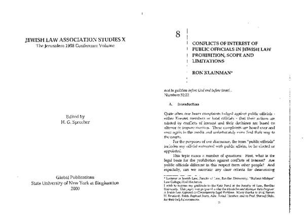 (PDF) “Conflicts of Interest of Public Officials in Jewish Law ...