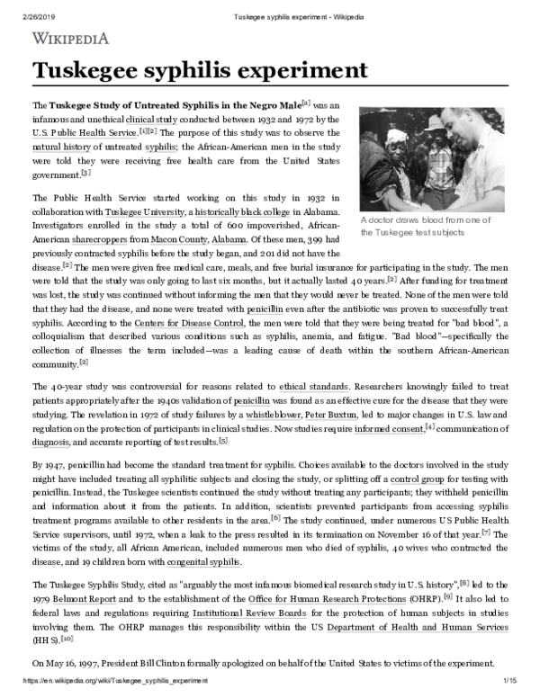 (PDF) THE TUSKEGEE STUDY