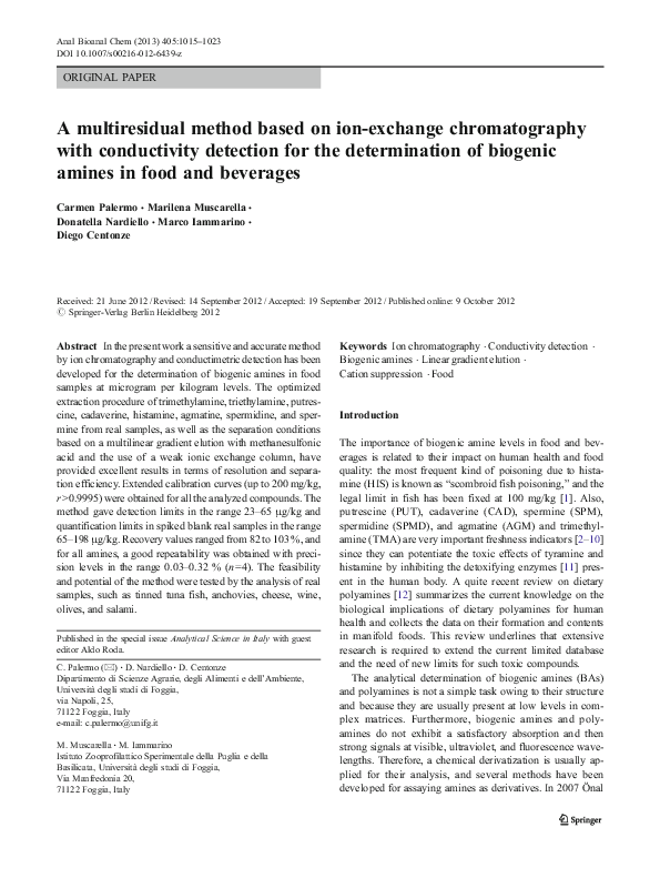 (PDF) A multiresidual method based on ion-exchange chromatography with conductivity detection ...