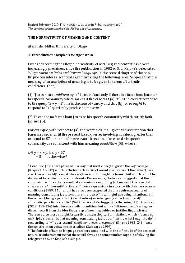 (PDF) The Normativity of Meaning and Content