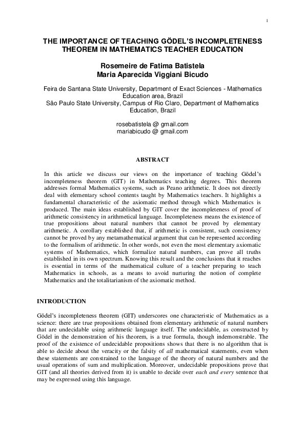 (DOC) The importance of teaching Gödel’s incompleteness theorem in ...