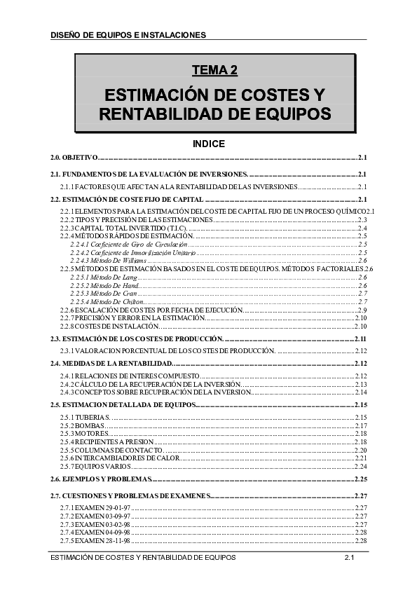 (PDF) Estimacion de costos y rentabilidad