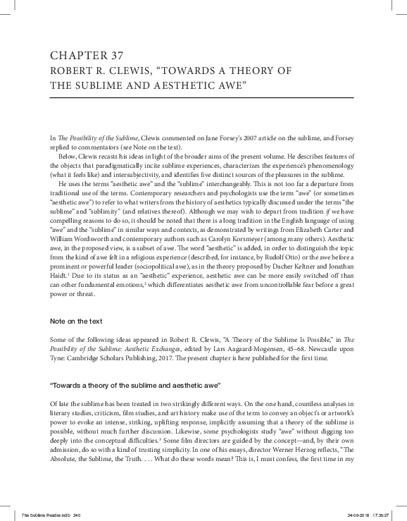 (PDF) Towards a Theory of the Sublime and Aesthetic Awe