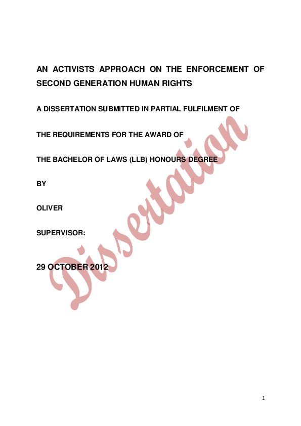 (DOC) AN ACTIVISTS APPROACH ON THE ENFORCEMENT OF SECOND GENERATION ...
