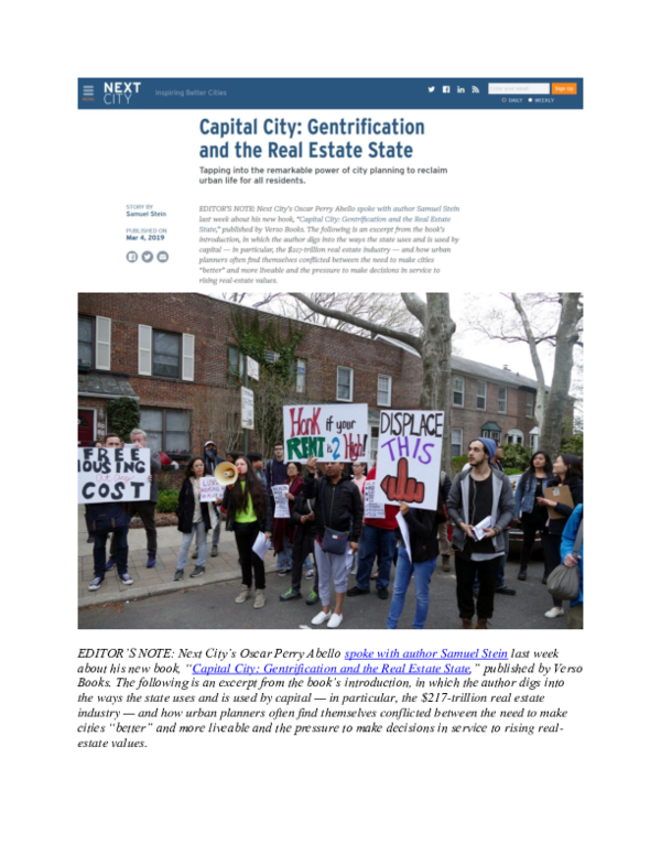 (PDF) Capital City: Gentrification and the Real Estate State ...