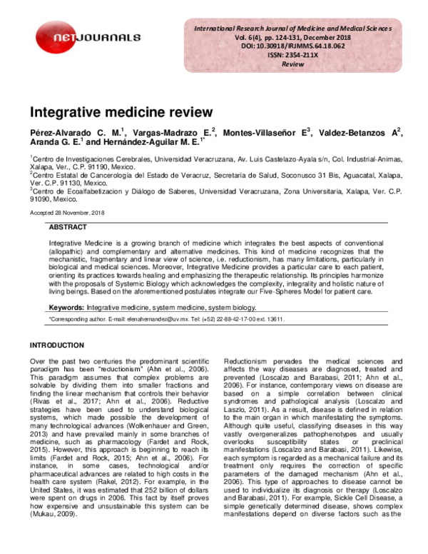 (PDF) Integrative medicine review