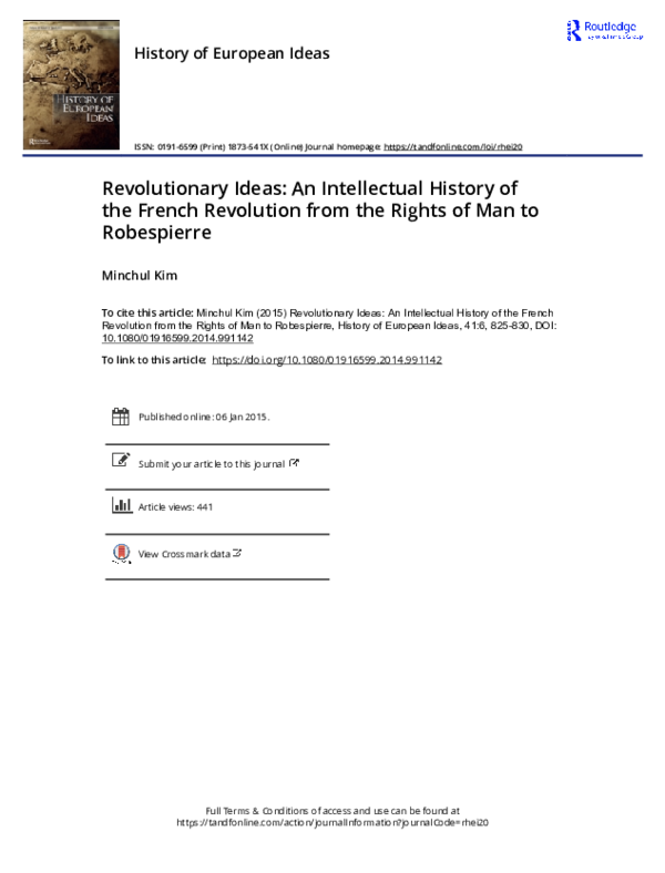 (PDF) Review : Jonathan Israel, Revolutionary ideas: an intellectual ...