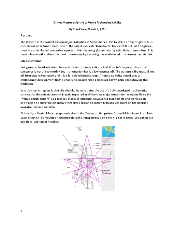 (PDF) Olmec Mysteries in the La Venta Archaeological Site