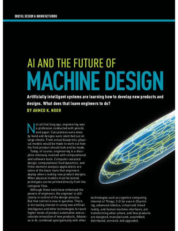 (PDF) AI AND THE FUTURE OF Machine design ASME
