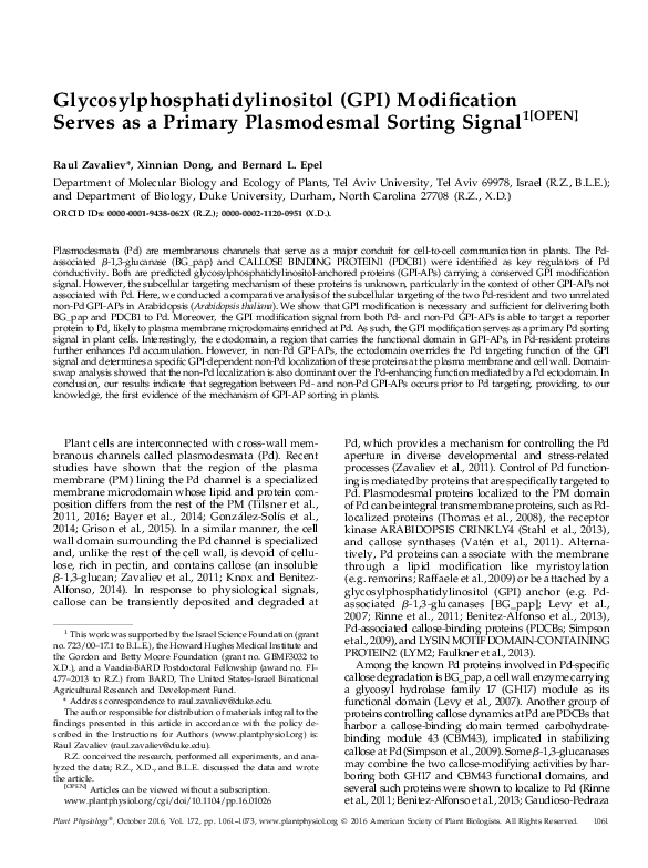 (PDF) Glycosylphosphatidylinositol (GPI) Modification Serves as a ...