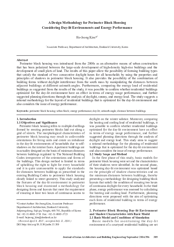 (PDF) A Design Methodology for Perimeter Block Housing