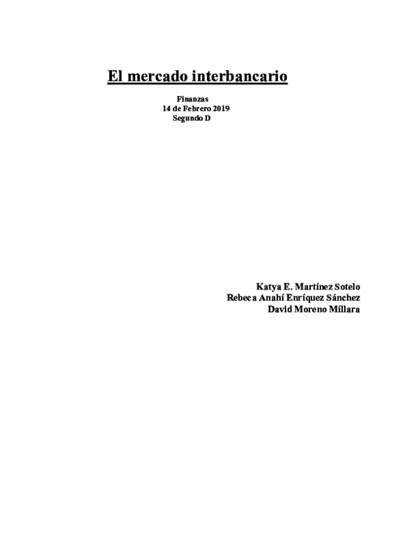 (PDF) El mercado interbancario
