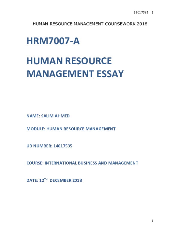 (DOC) HRM FINAL DRAFT