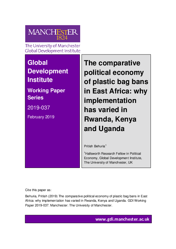 (PDF) The Comparative Political Economy of Plastic Bag Bans in East ...