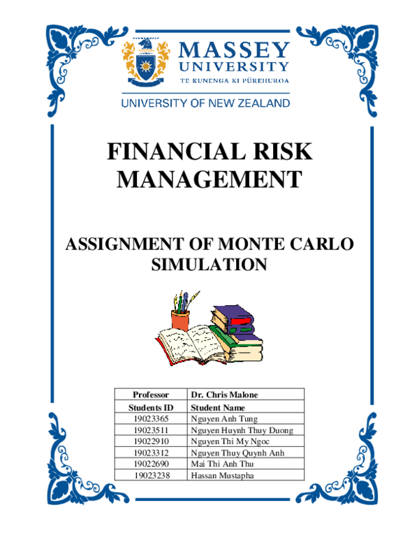(PDF) ASSIGNMENT OF MONTE CARLO SIMULATION