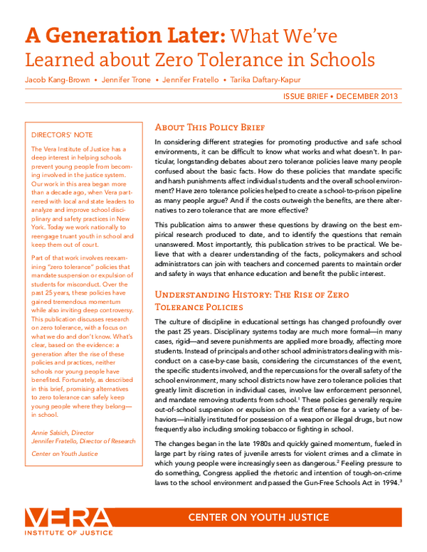 (PDF) A Generation Later: What We've Learned About Zero Tolerance in ...