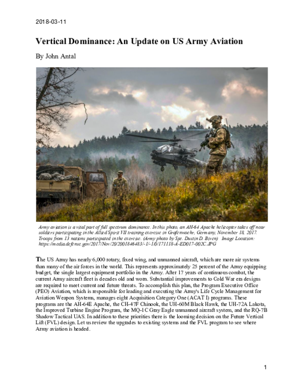 (PDF) Vertical Dominance - Army Aviation by John Antal