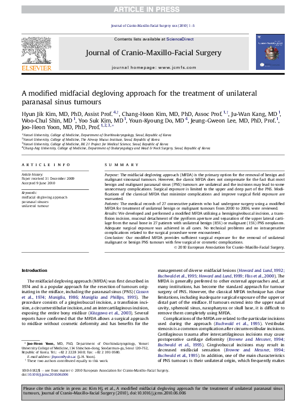 (PDF) A modified midfacial degloving approach for the treatment of ...