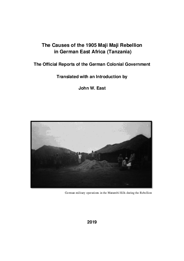 (PDF) The Causes of the 1905 Maji Maji Rebellion in German East Africa ...