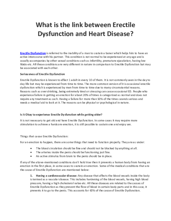 (PDF) What is the link between heart disease and Erectile Dysfunction.pdf
