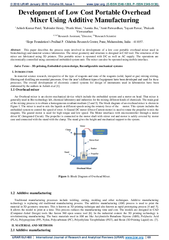 (PDF) Development of Low Cost Portable Overhead Mixer Mixer Using ...