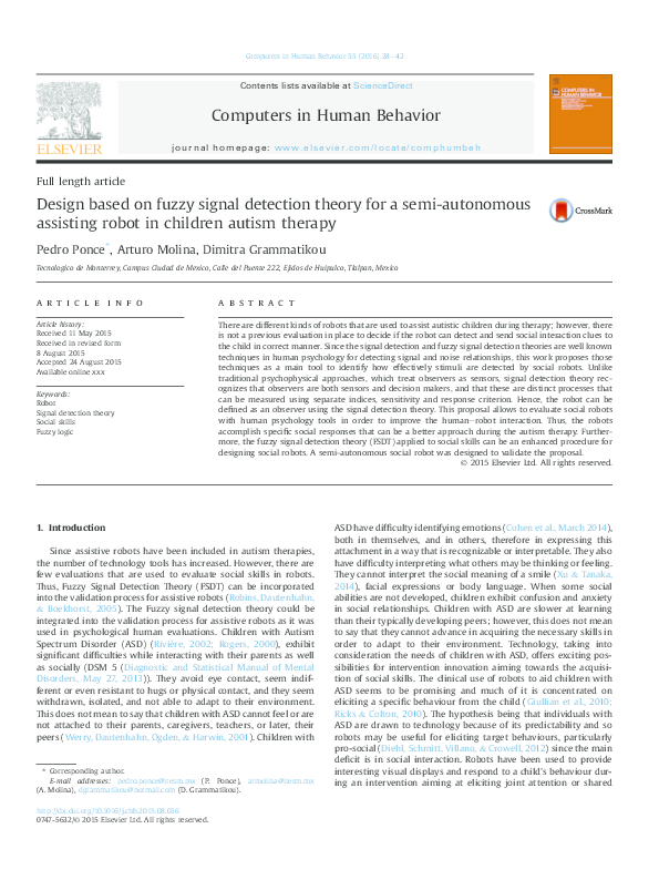 (PDF) Fuzzy Signal Detection in Therapy Robots