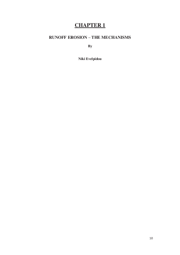 (PDF) Runoff erosion -The mechanisms