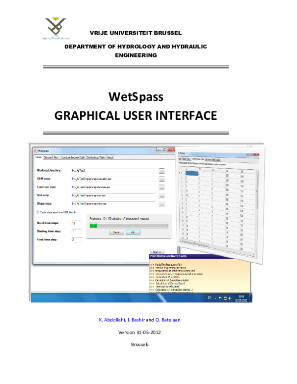 (PDF) WetSpass GRAPHICAL USER INTERFACE VRIJE UNIVERSITEIT BRUSSEL ...