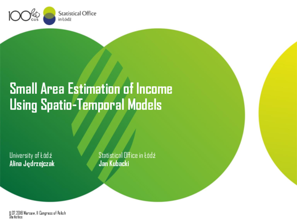 (PDF) Small Area Estimation of Income Using Spatio-Temporal Models