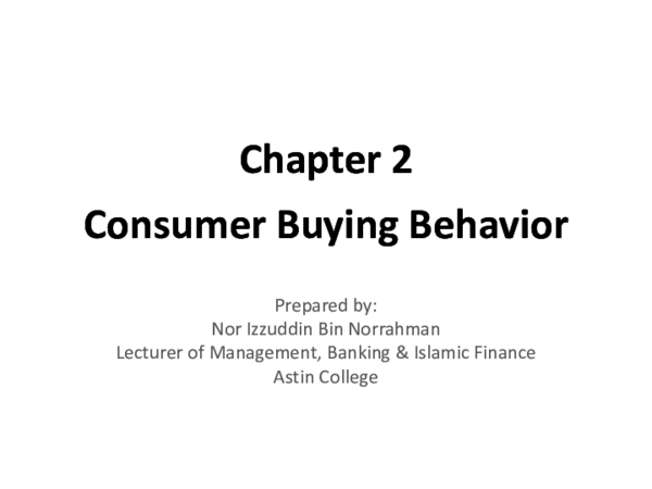 (PDF) Chapter 2 Consumer Buying Behavior