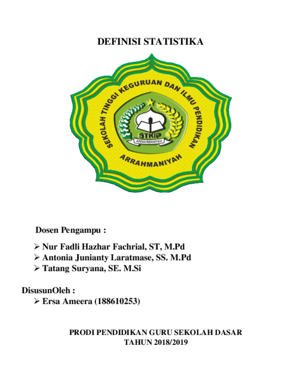 DEFINISI STATISTIKA.docx | ersa ameera - Academia.edu