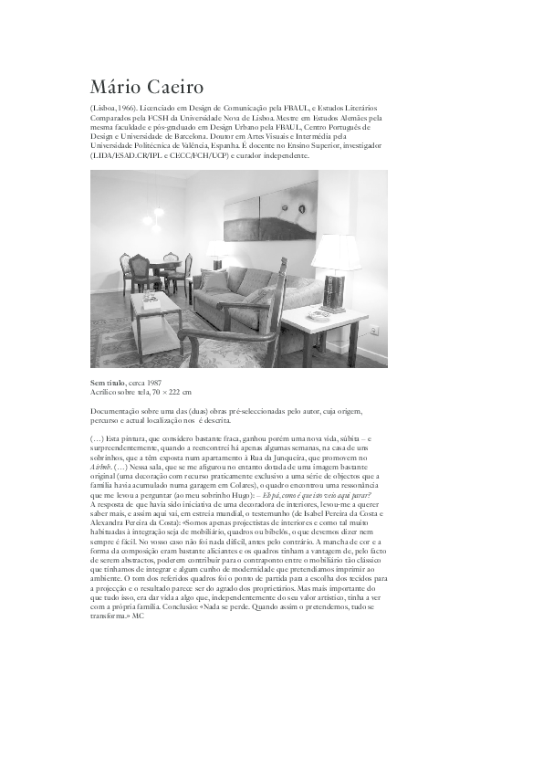 (PDF) Mário Caeiro – Entrevista a Sara & André