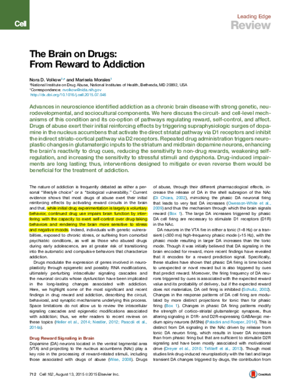 (PDF) The brain on drugs from reward to addiction.pdf